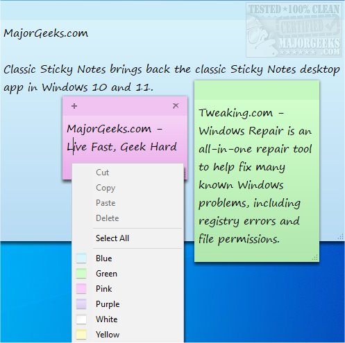 Download Classic Sticky Notes MajorGeeks